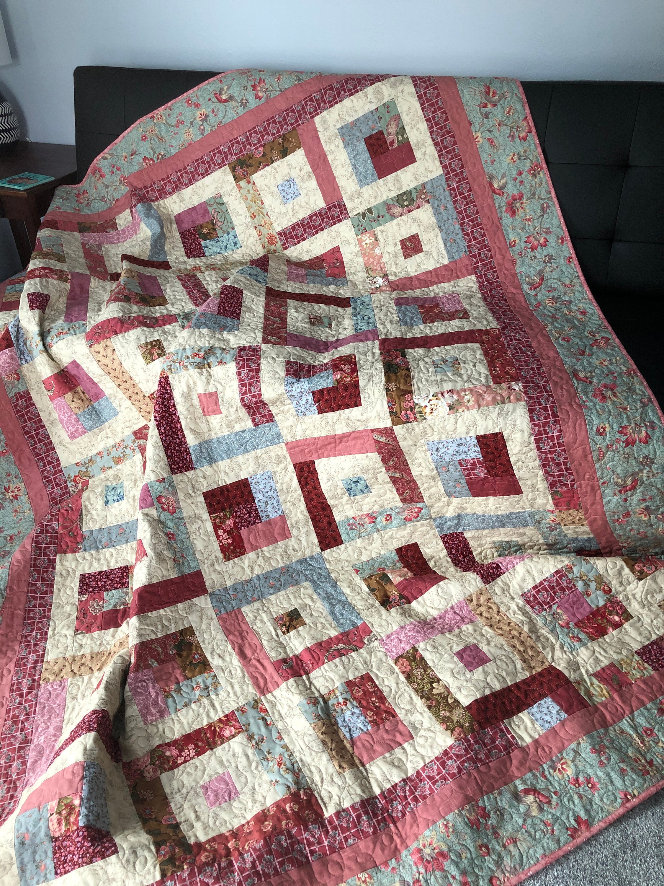 Romantic Floral Twin Quilt, Cottagecore, Cotton Fabric 63 X 82 - Etsy