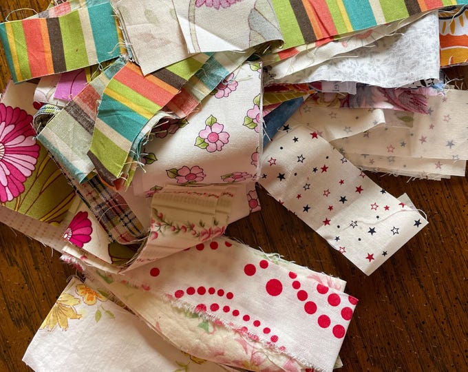 Colorful Mix Scrap Fabric Strips 8 Ounce Bag - Etsy