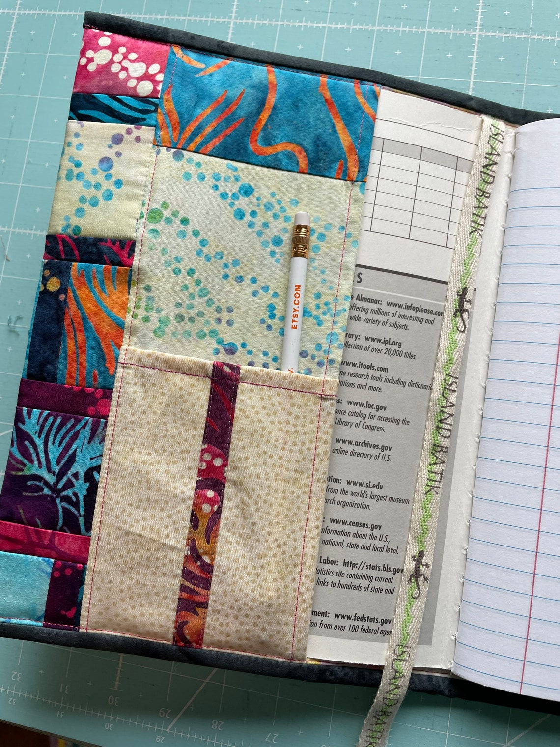 Batik Fabric Journal Cover Bright Colors Blank Composition - Etsy