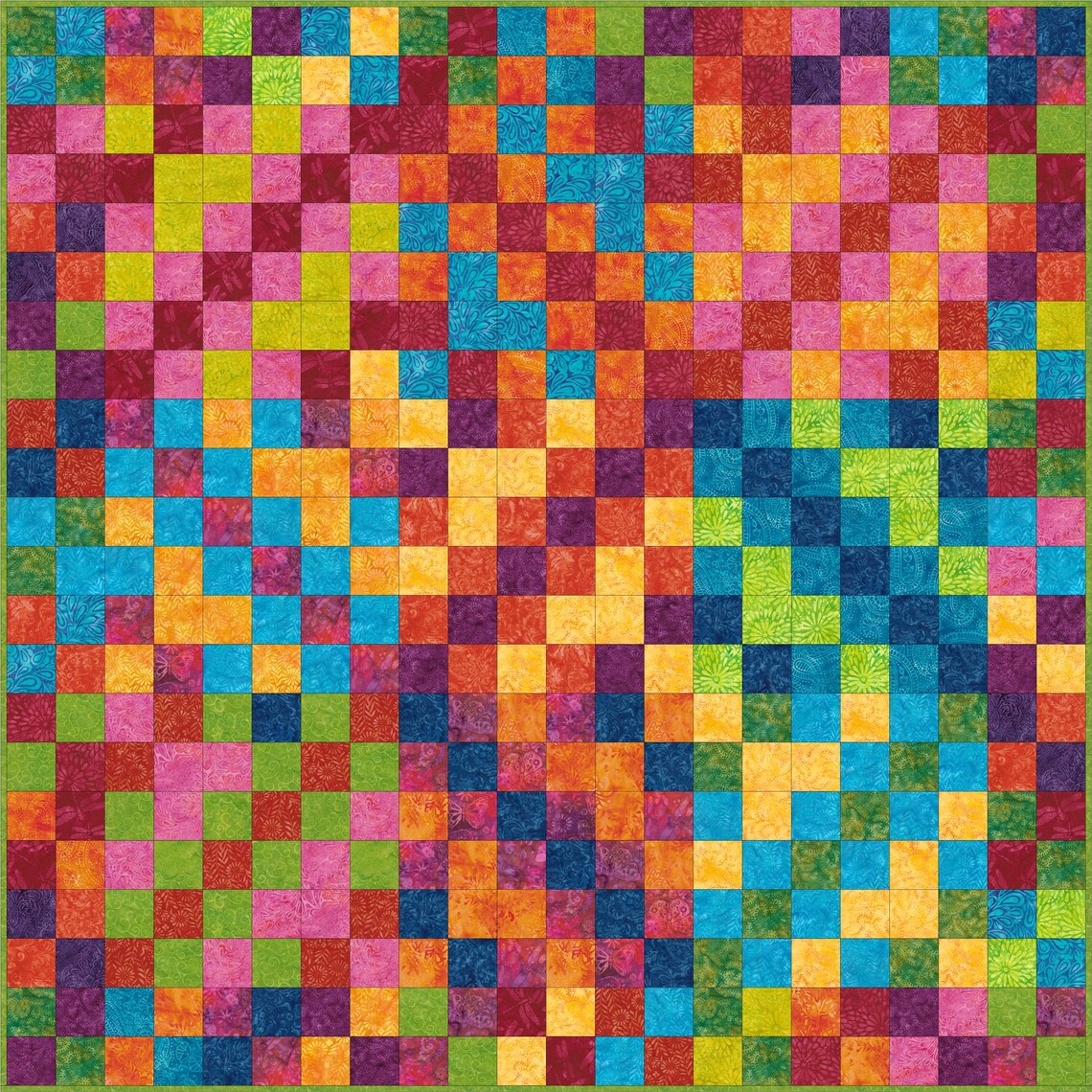 Reflections Bright Batik Small Lap or Wallhanging Quilt - Etsy