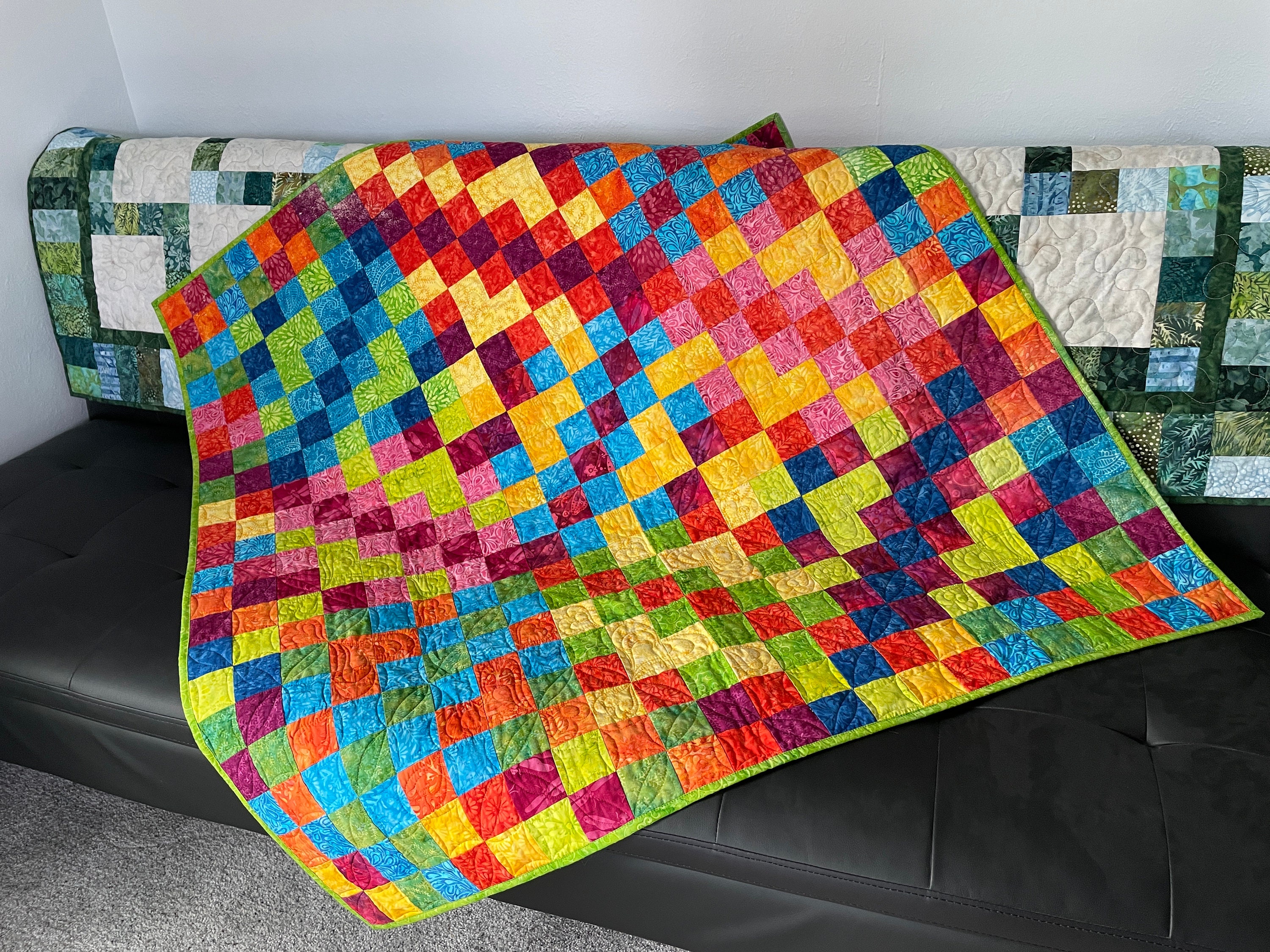 Reflections Bright Batik Small Lap or Wallhanging Quilt - Etsy