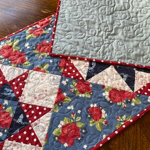 Red, White and Blue Table Runner, Patriotic Stars, 17 Wide and 68 Long ...