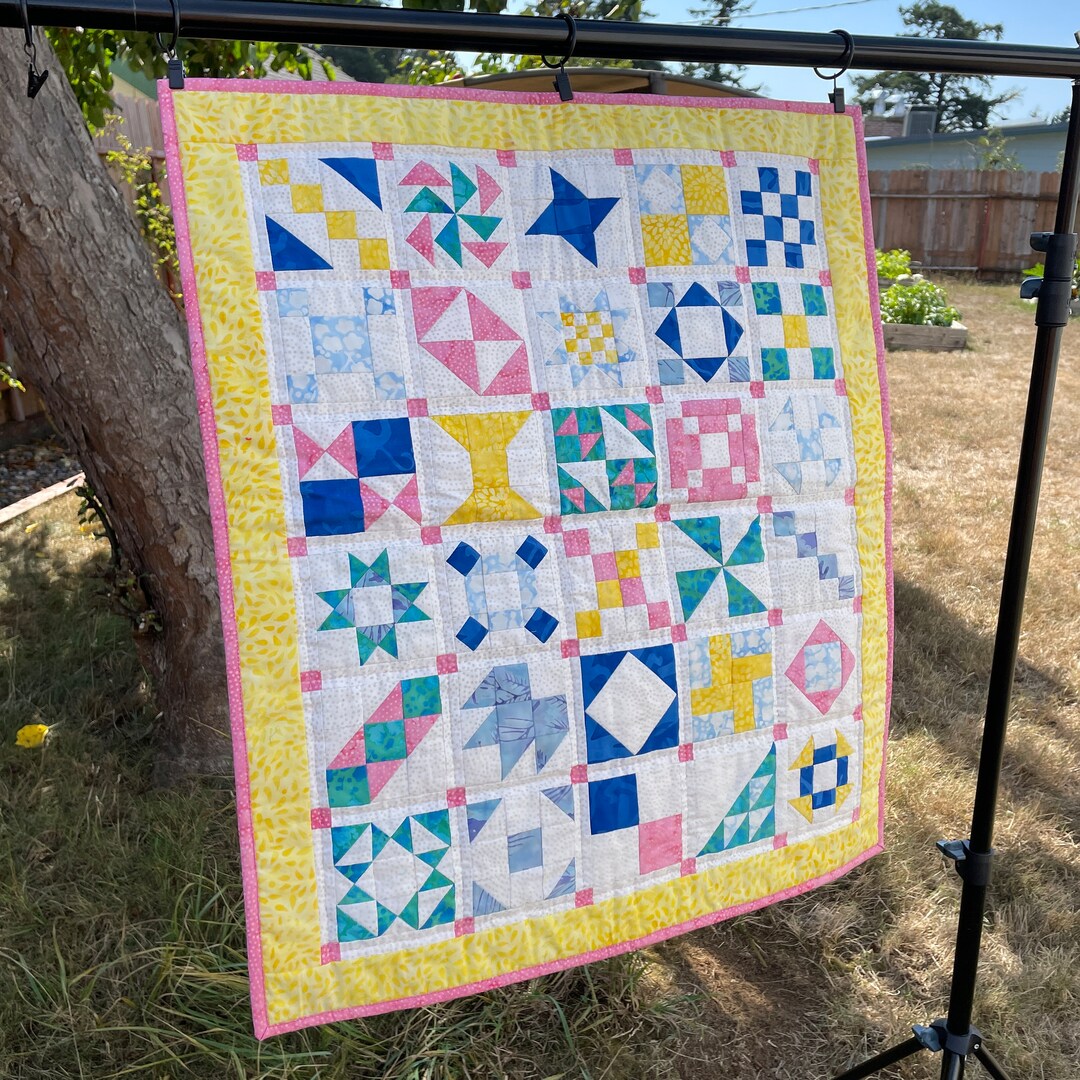 Mini Sampler Quilt, Doll Blanket, Hand Quilted and Machine Pieced - Etsy