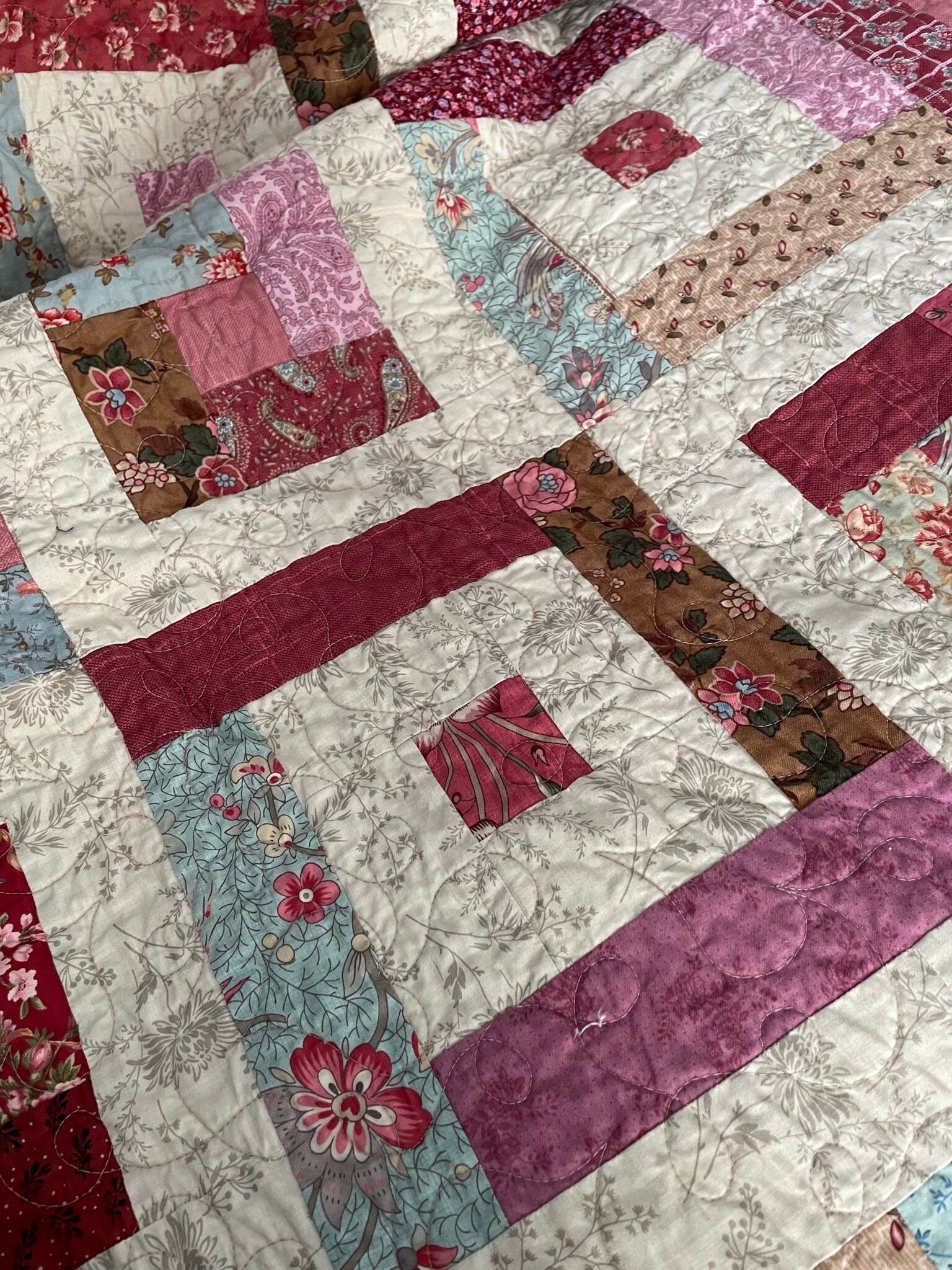 Romantic Floral Twin Quilt, Cottagecore, Cotton Fabric 63 X 82 - Etsy