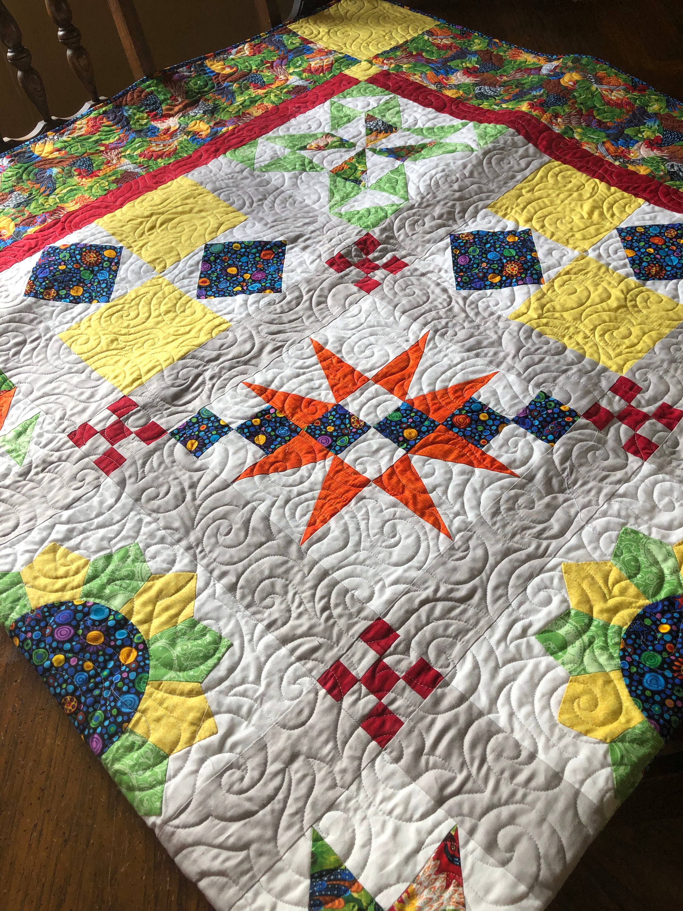 Queen Size Sampler Quilt in Bright Colors and Fun Fabrics - Etsy