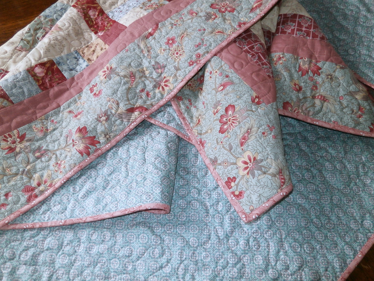 Romantic Floral Twin Quilt, Cottagecore, Cotton Fabric 63 X 82 - Etsy