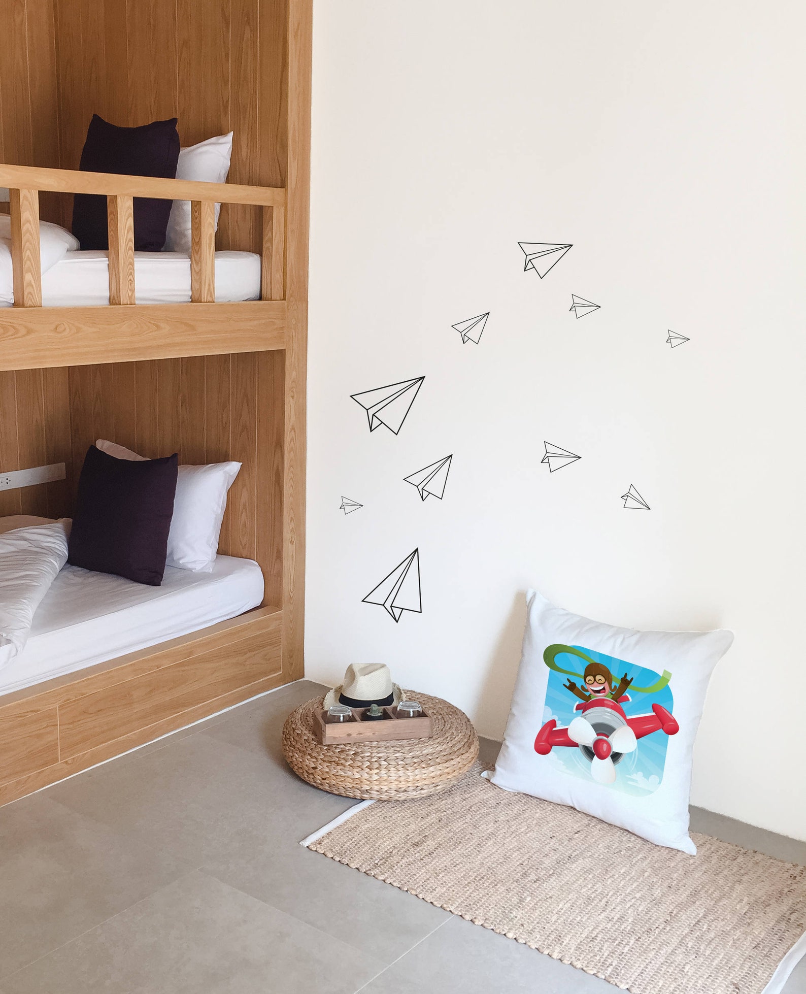 Wall Sticker Paper Planes - 12 Airplanes Vinyl Sticker - Child Room ...