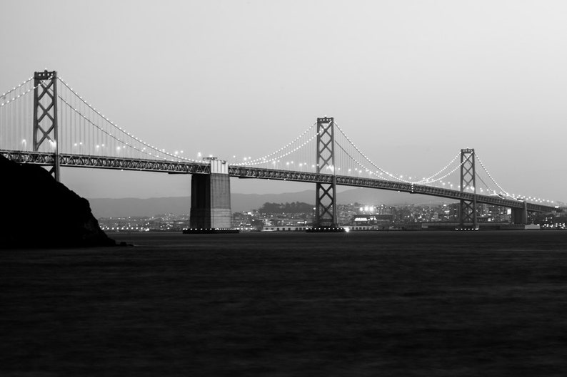 Bay Bridge in Black and White Architecture Prints San Francisco Black ...