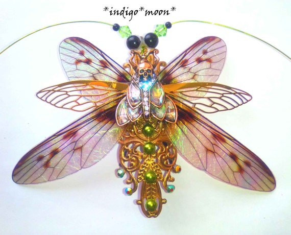 OOAK Fantasy Fairy Wings Insect Cicada Computer Bug Death Head - Etsy