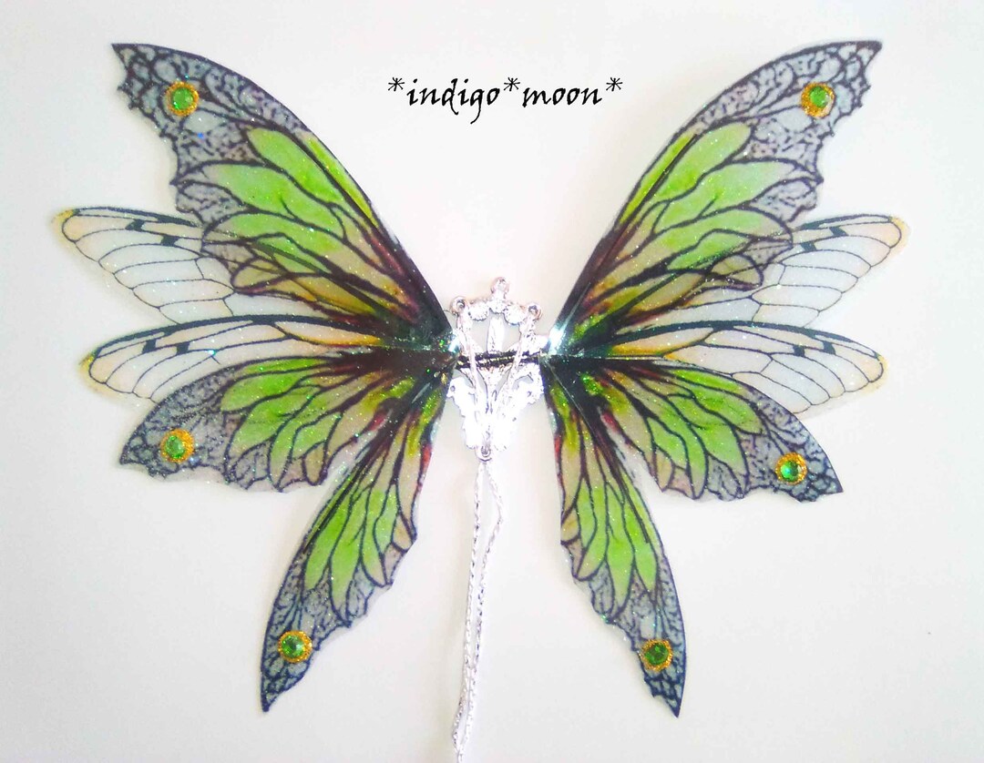OOAK Handmade Sparkly Fantasy Fairy Wings With Harness for Dolls & BJD ...