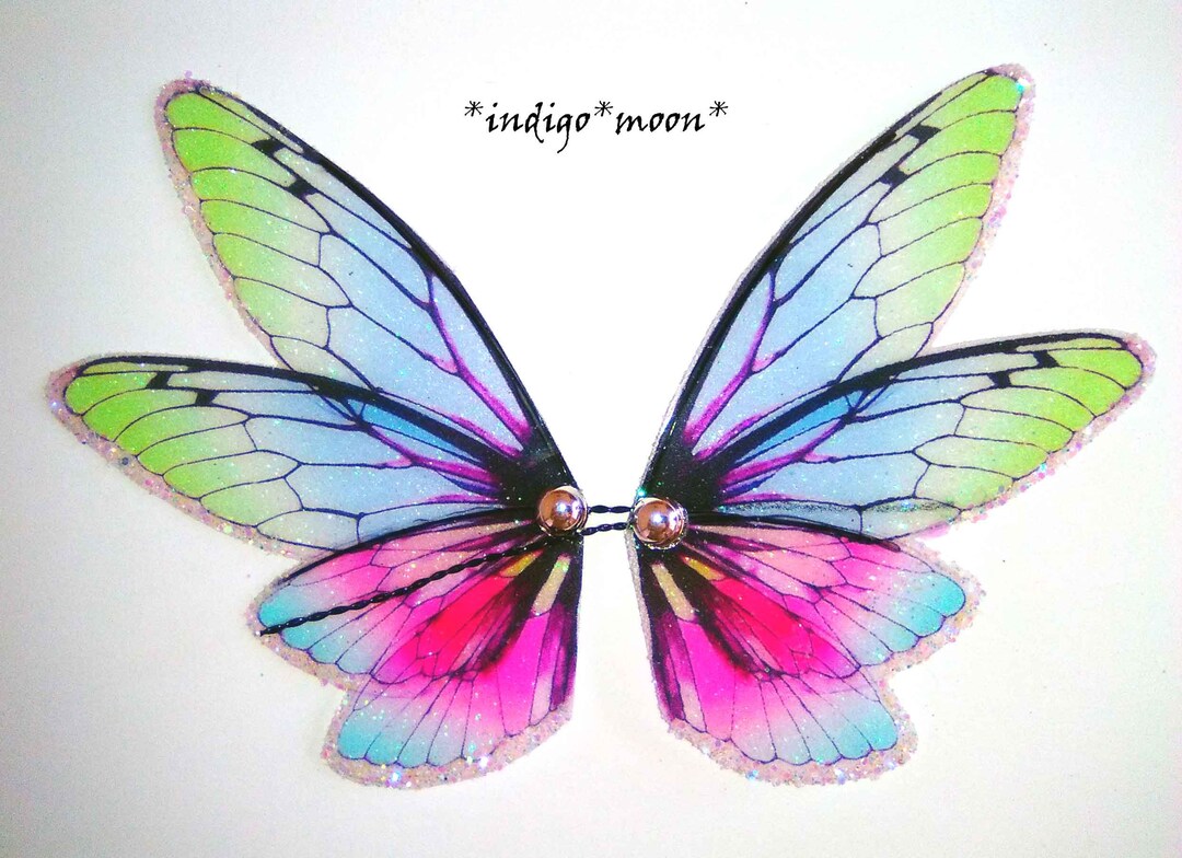 OOAK Beautiful Handmade Sparkly Rainbow Cicada Fairy Wings for Dolls - Etsy