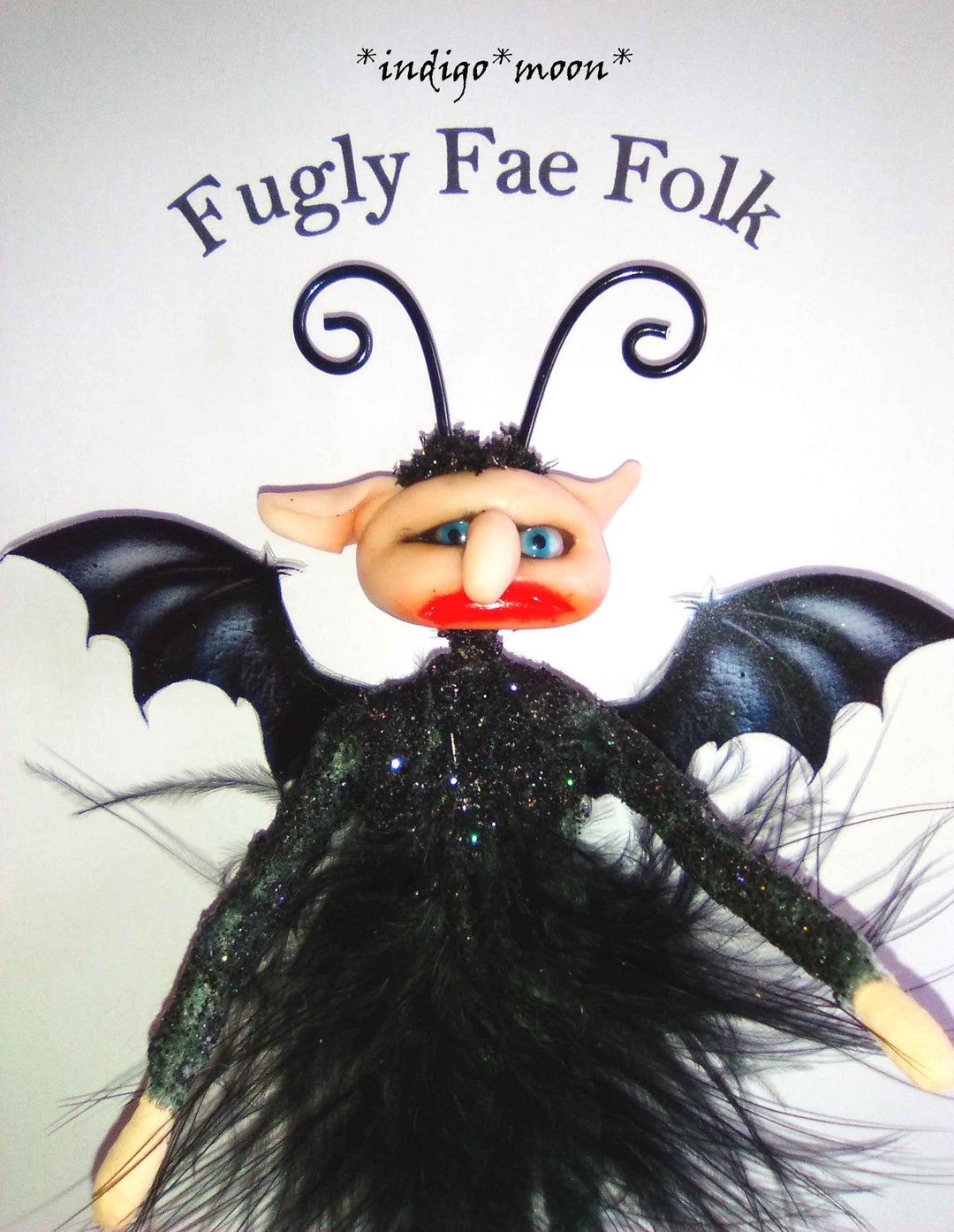 OOAK Handmade Miniature Fugly Fae Folk Art Doll With Wings Roscoe - Etsy
