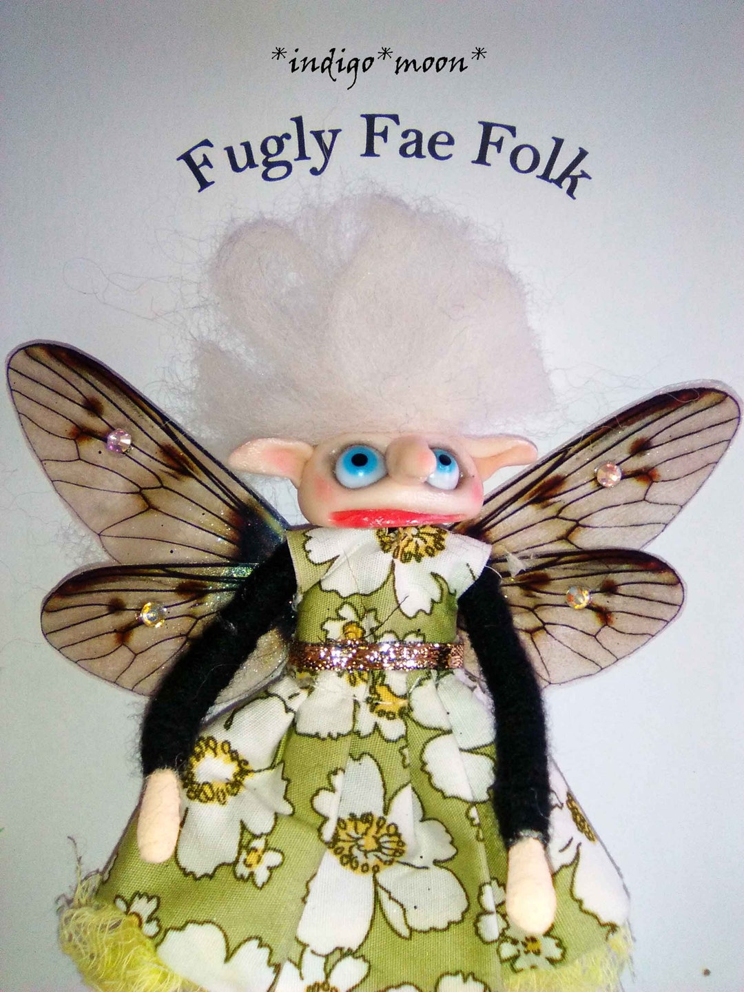 OOAK Handmade Miniature One of A Kind Fugly Fae Folk Art Doll With ...