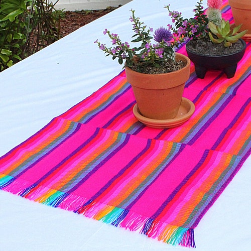PINK Mexican Table Runner Fiesta Decoration Wedding Decor - Etsy