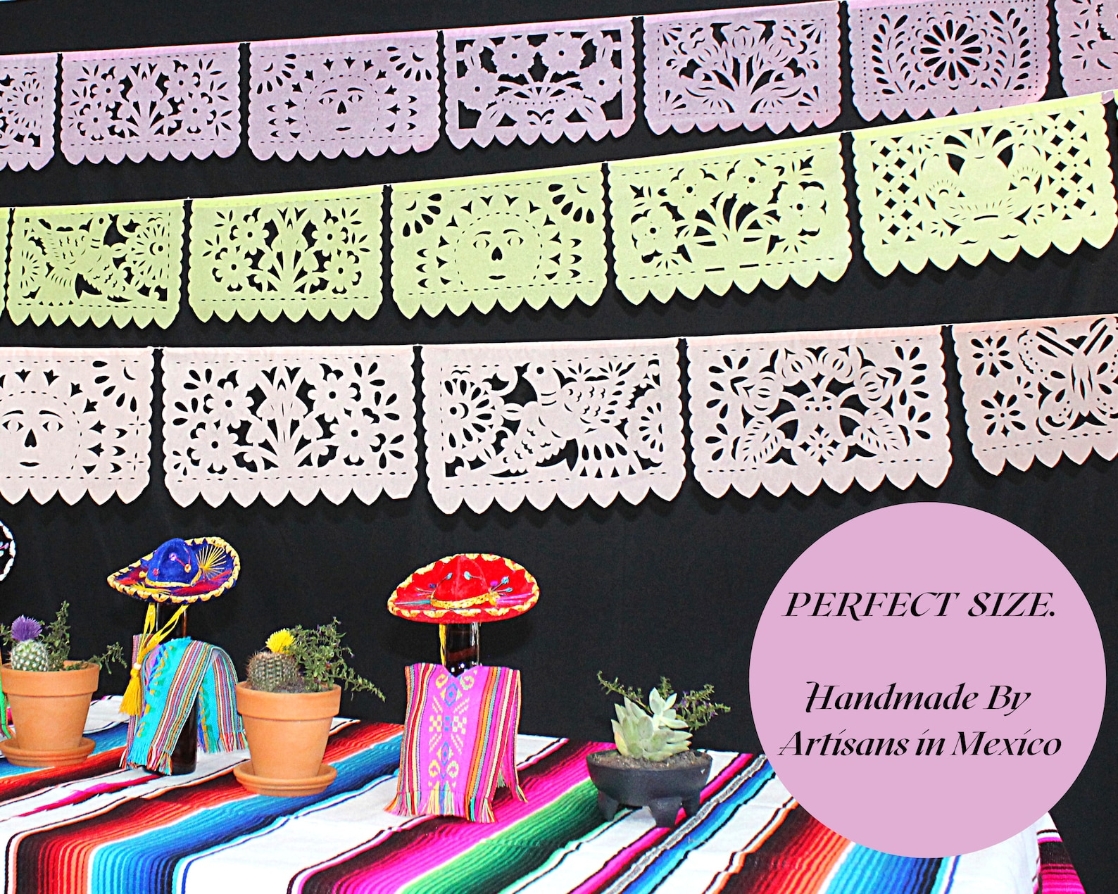 Papel Picado 3 Pack 36 Feet Mexican Theme Party Supplies | Etsy