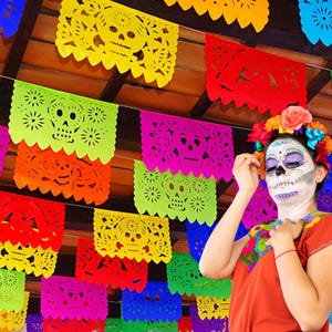 Day of the Dead Papel Picado Banners, Paper Garlands for Dia De Los ...