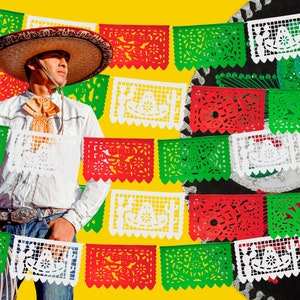 Papel Picado Mexican Fiestas Patrias, 5 PK Tricolor Paper Hanging ...