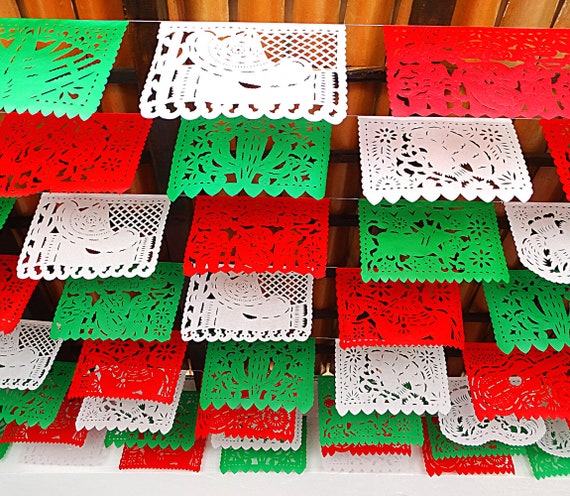 Papel Picado Hanging Colorful Traditional Paper Flags Are Known As