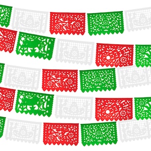 Papel Picado Mexican Fiestas Patrias, 5 PK Tricolor Paper Hanging ...