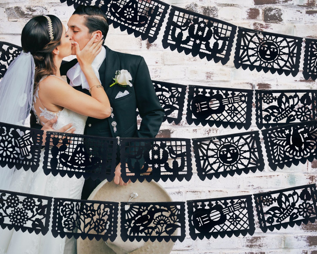 Black Plastic Papel Picado Banners, Mexican Theme Party Supplies ...