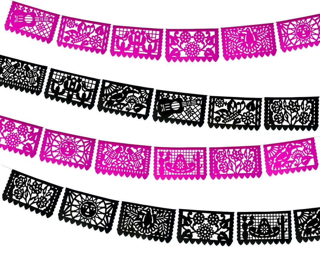 Mexican Fiesta Party Decorations, 4 Pk Papel Picado Banners, Cinco De ...