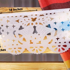 White Papel Picado Banners, Christmas Banners,5 PK Mexican Christmas ...