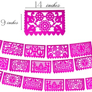 Pink Papel Picado Banners, Pink Mexican Themed Party Decorations for ...