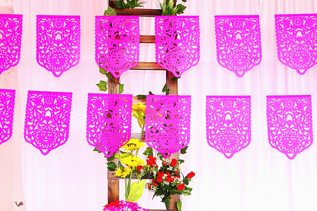 Pink Papel Picado 2 Pck Banners, Party Decoration, Fiesta Bunting ...