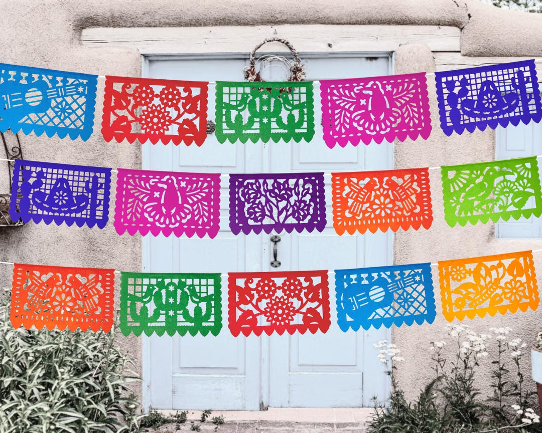 5 Pack Fiesta Papel Picado Banners: Mexican Party Decorations - Etsy