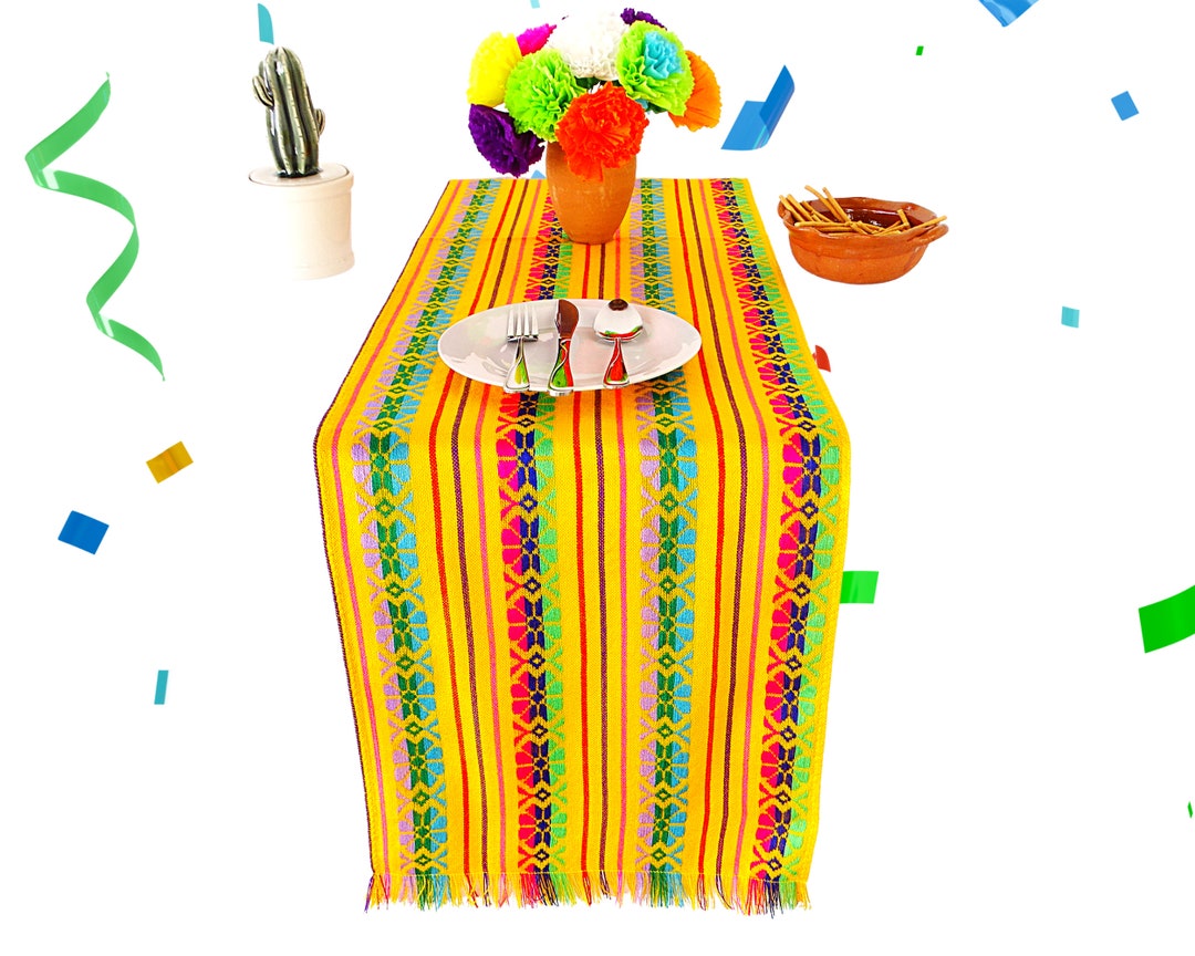 Yellow Table Runner 14x72 Inches, Fiesta Decoration, Cinco De Mayo ...