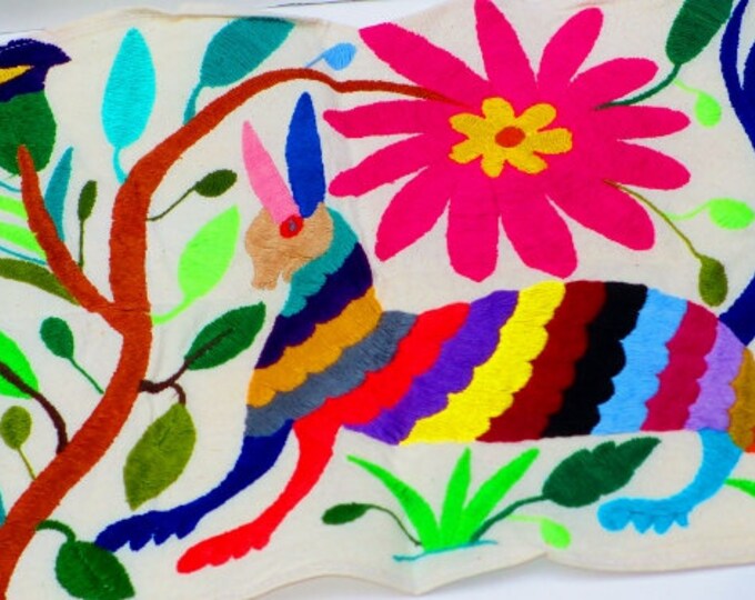 Mexican Otomi Fabric Tribal Fabric Embroidered Colorful - Etsy