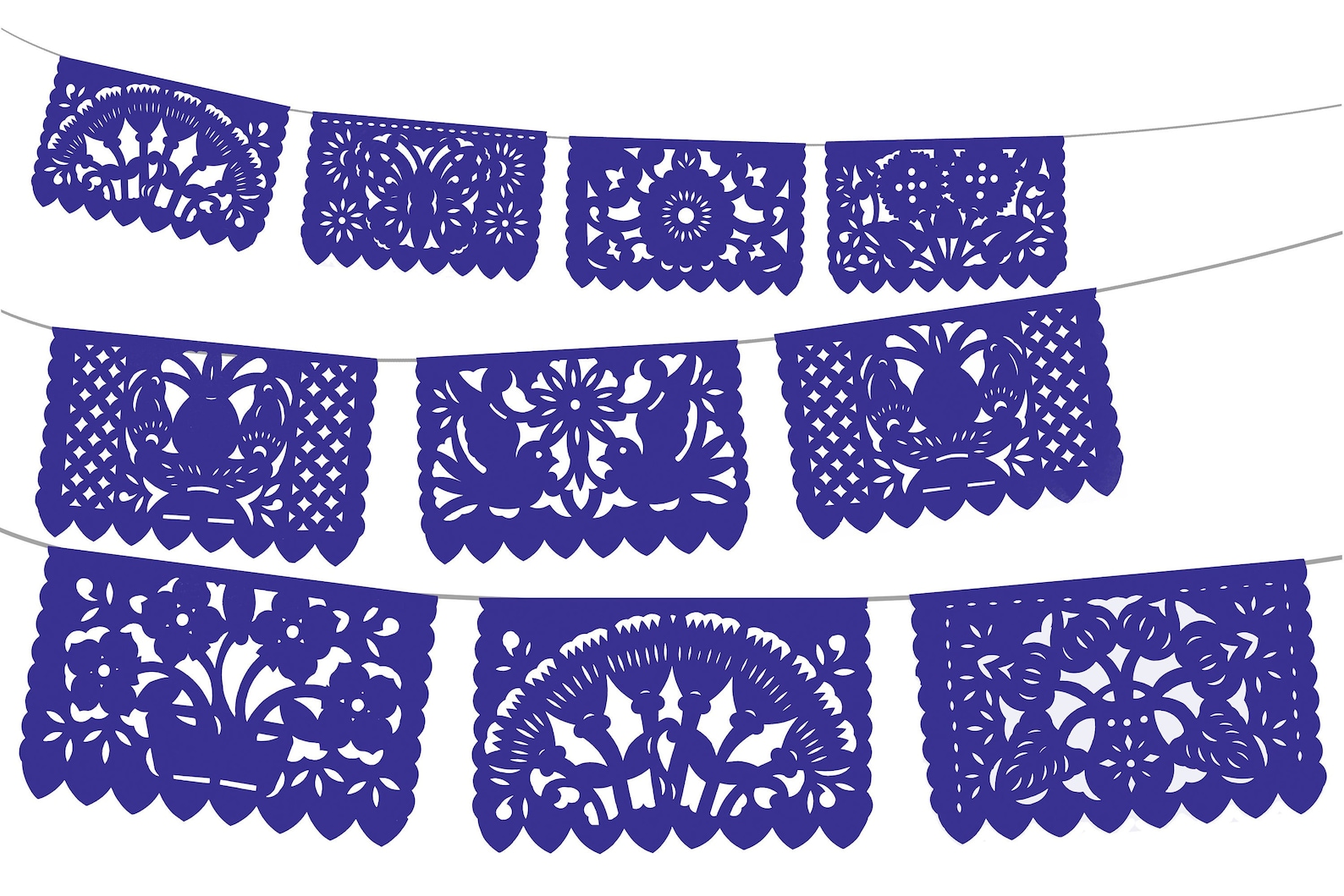 Papel Picado Royal Blue Banner Decoration Paper Picado Fiesta - Etsy