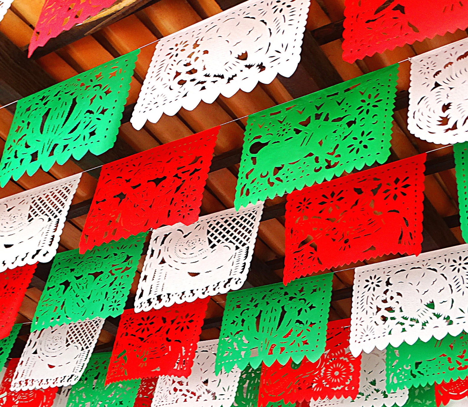 Mexican Fiestas Patrias Papel Picado 5 PK Tricolor Hanging - Etsy