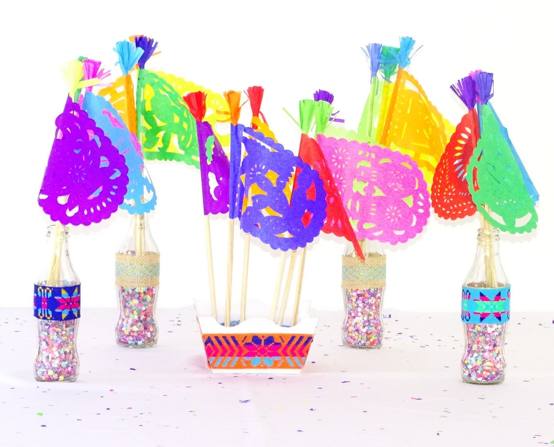 Mexican Paper Flags 30 Flags Fiesta Decoration Papel | Etsy