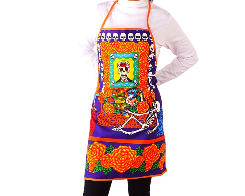 Day of the Dead Altar Apron, Mexican Fiesta Kitchen Decor - Etsy