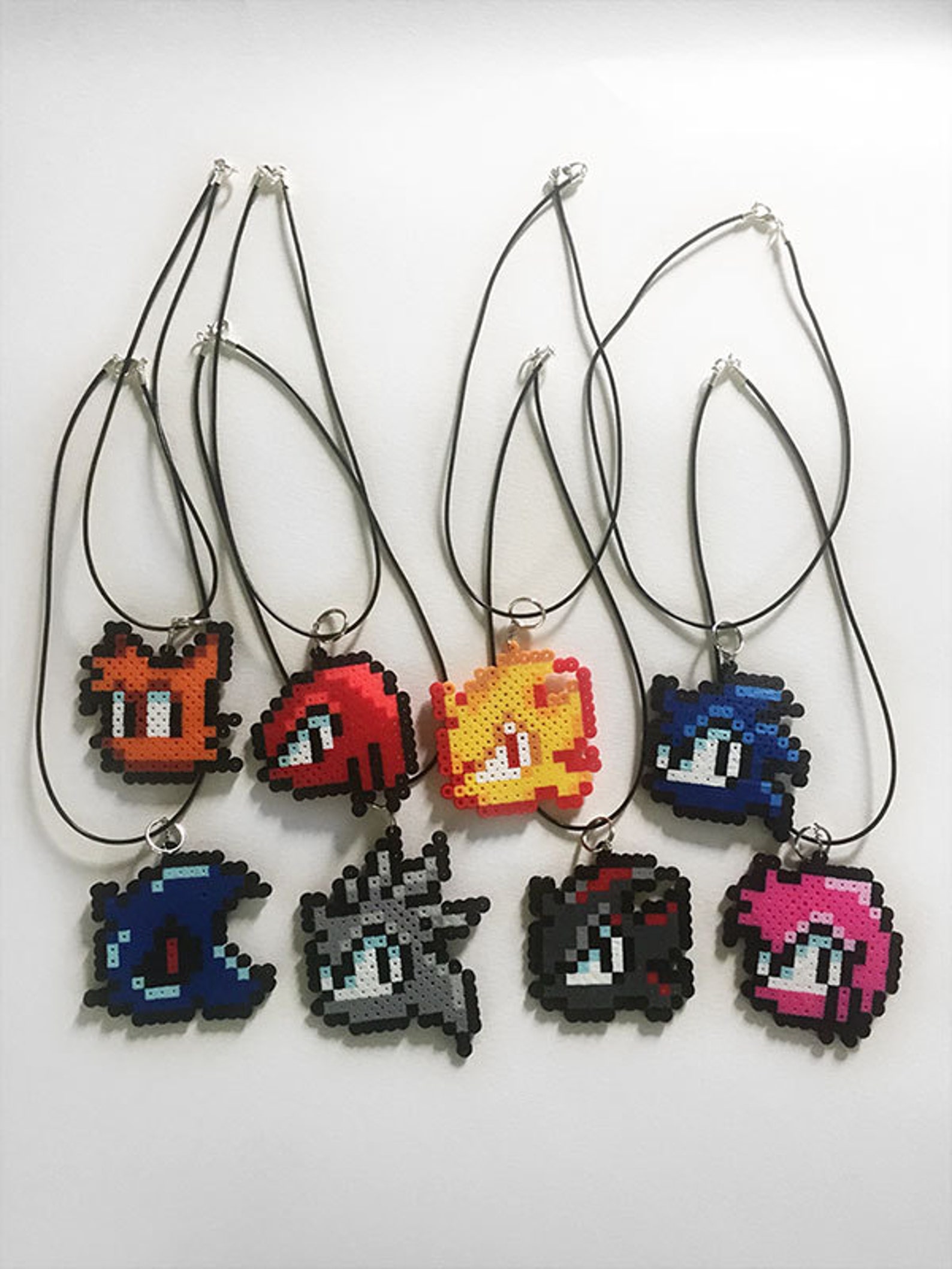 Sonic the Hedgehog Necklace Pixels Perler Beads Sprites - Etsy
