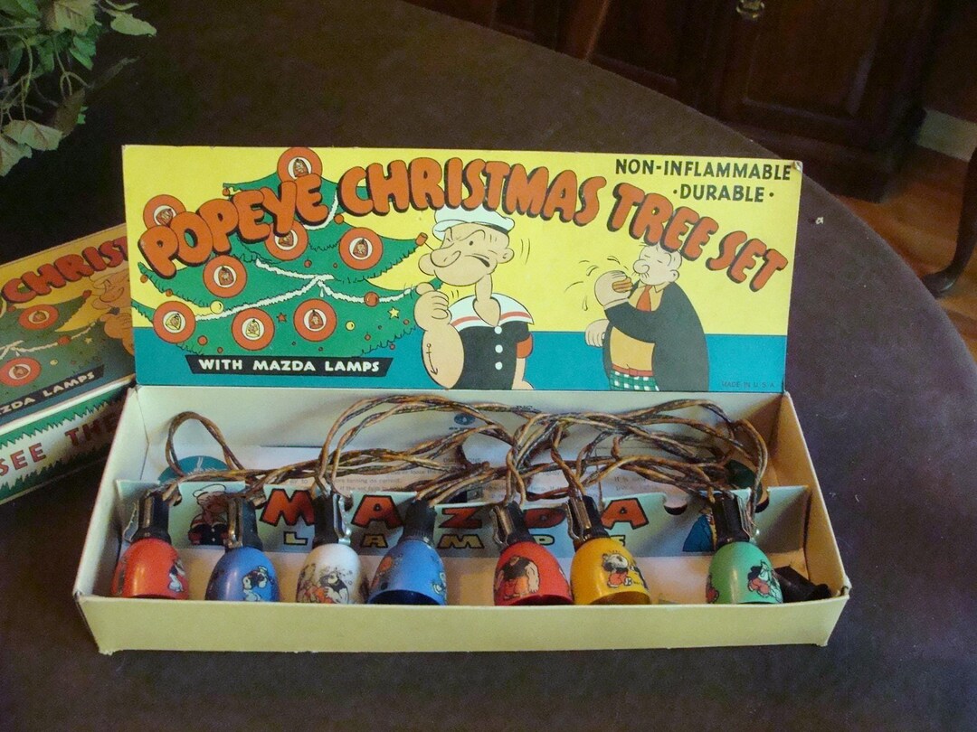 1930's POPEYE Christmas Tree Light Ser in Original Box Working - Etsy