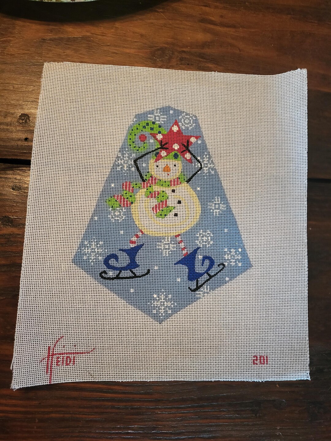 Skating Snowman Needlepoint Canvas - Etsy