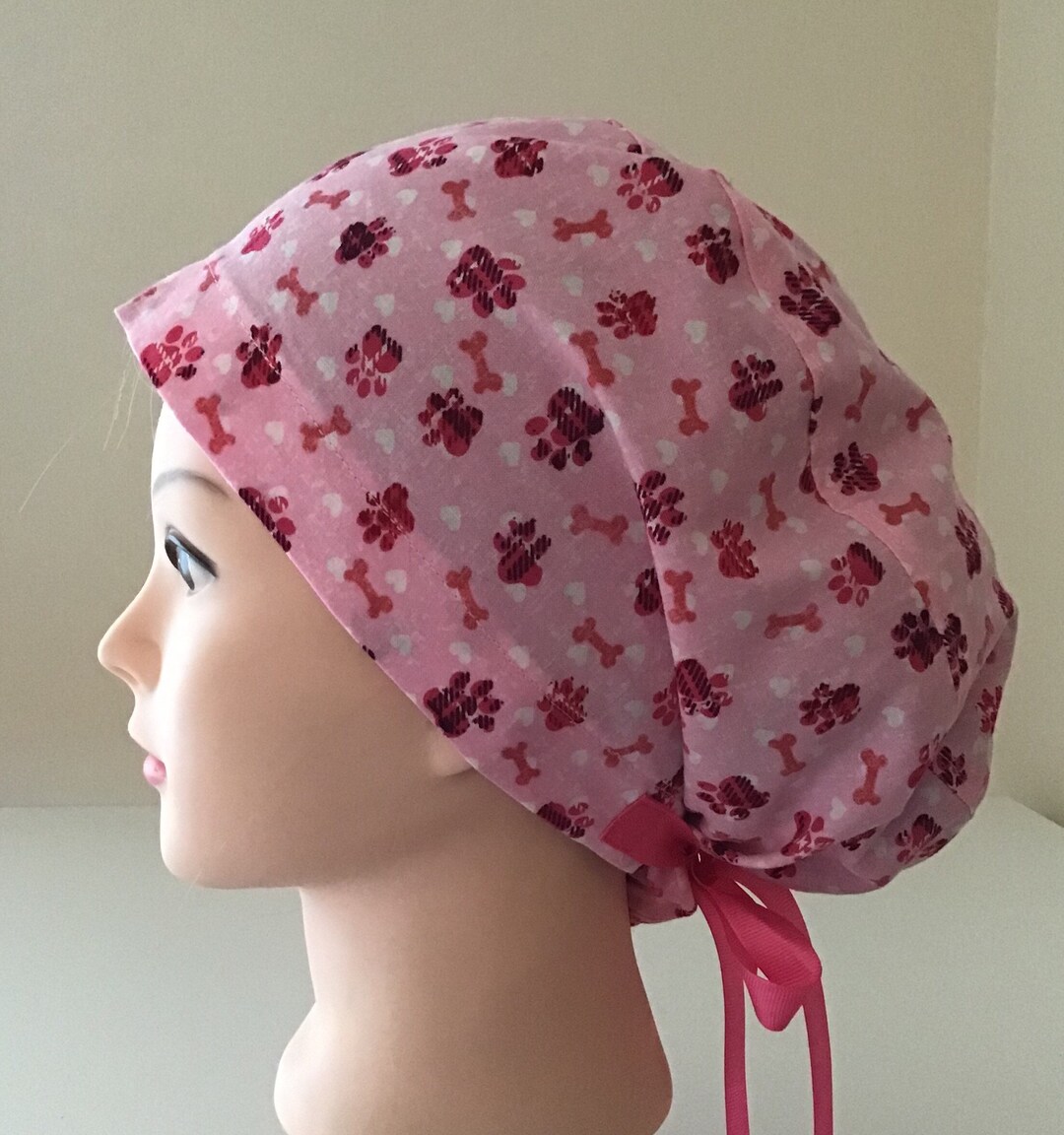 Women’s Dog Paw Print Euro Scrub Caps & Surgical Caps - Etsy