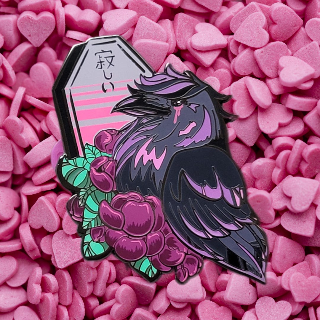 Retrozoo Emo Raven Hard Enamel Pin - Etsy