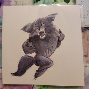 Werewolf Halloween Watercolor Painting Werewolf 8: Joanie a Cursed ...