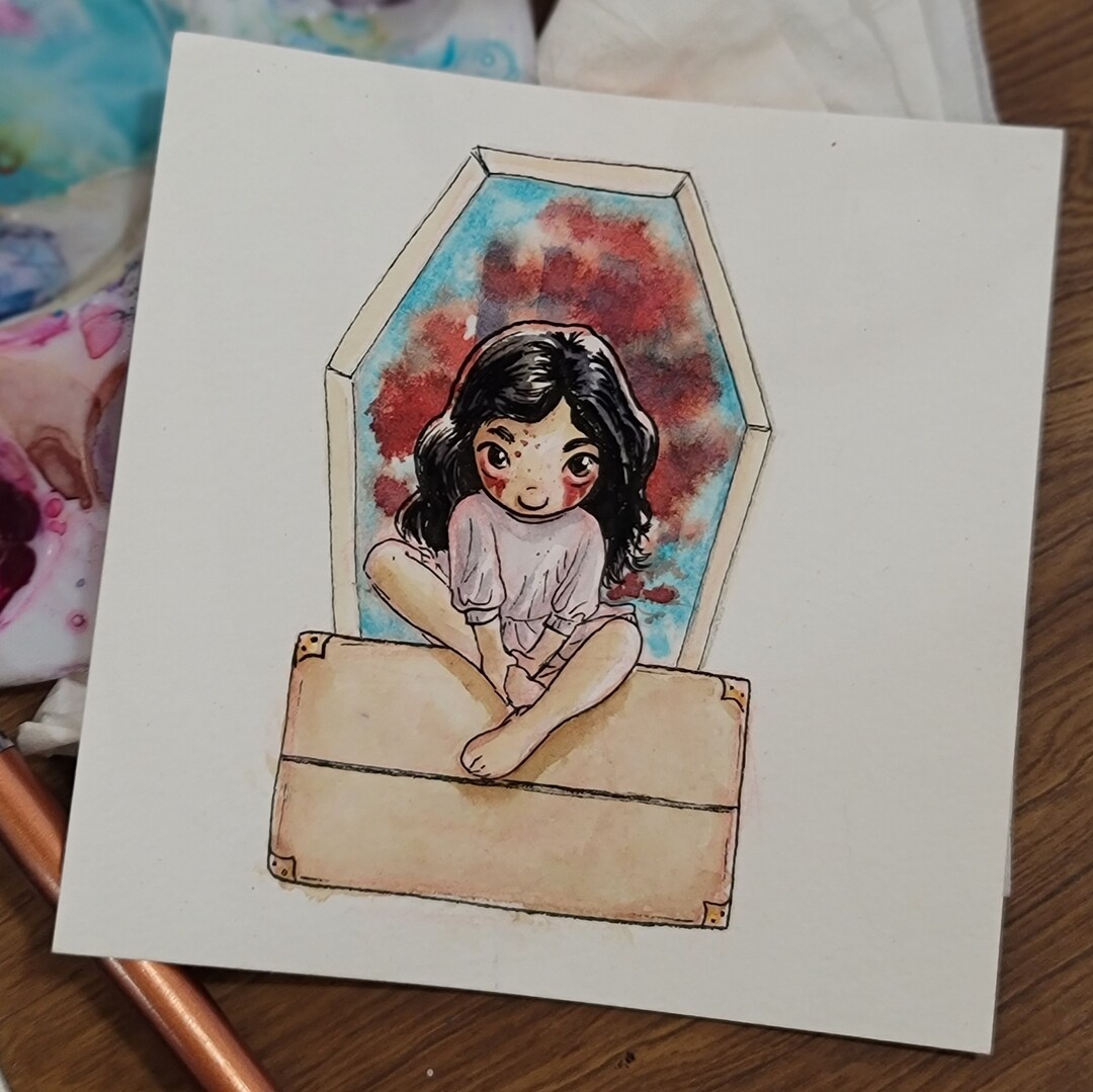 Vampire Halloween Watercolor Painting Vampire 4: Eli Right One Cute ...