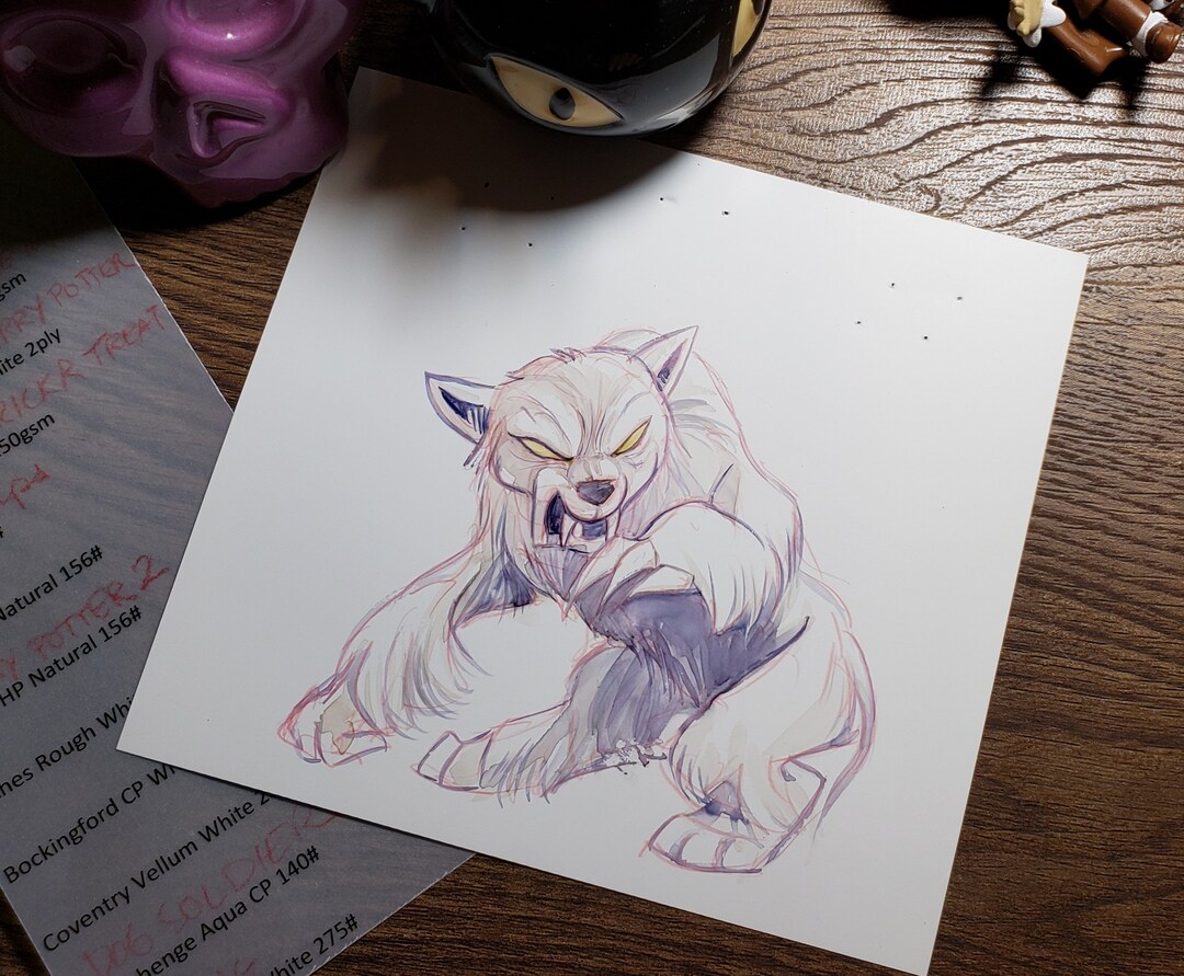 Werewolf Halloween Watercolor Painting Werewolf 6: Ginger Girl Female ...
