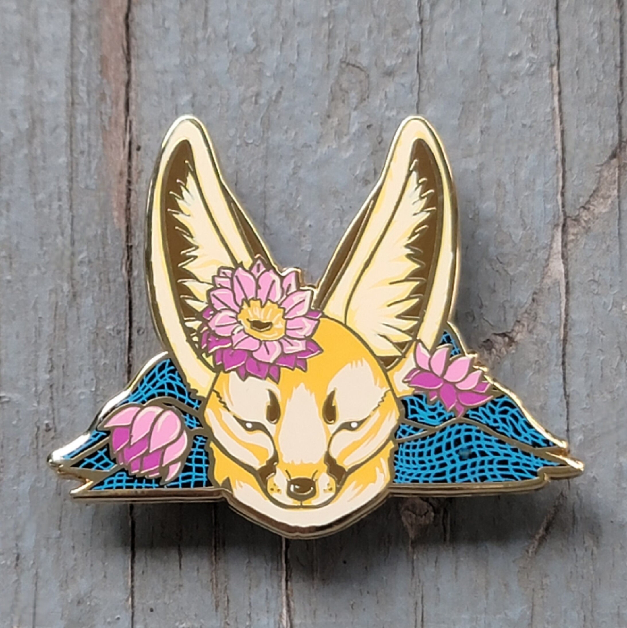 Retrozoo Desert Dreams Fox Fennec Fox Retro Desert Enamel Pin Synthwave ...