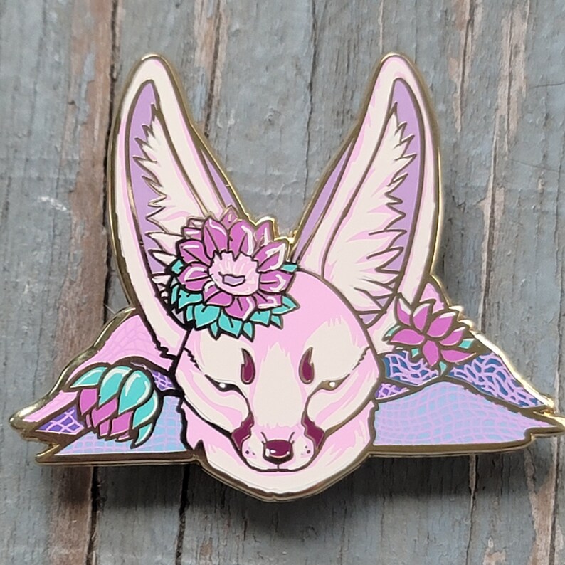Retrozoo Desert Dreams Fox Fennec Fox Retro Desert Enamel Pin Synthwave ...