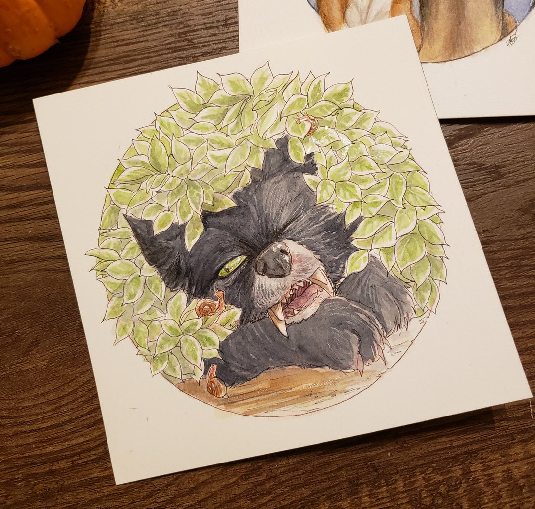 Werewolf Halloween Watercolor Painting Werewolf 21: Nihilist Story - Etsy