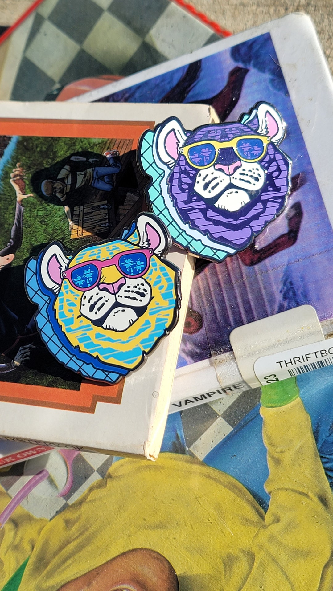 Retrozoo Chill Tiger Enamel Pin - Etsy