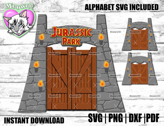 Jurassic Park Gates SVG Puertas De Entrada Al Parque Etsy Canada