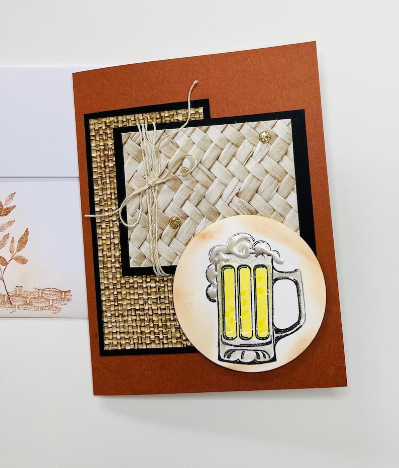 Thank You, Beer Mug, Woven Texture, Greeting Card, Note Card, 3-D ...