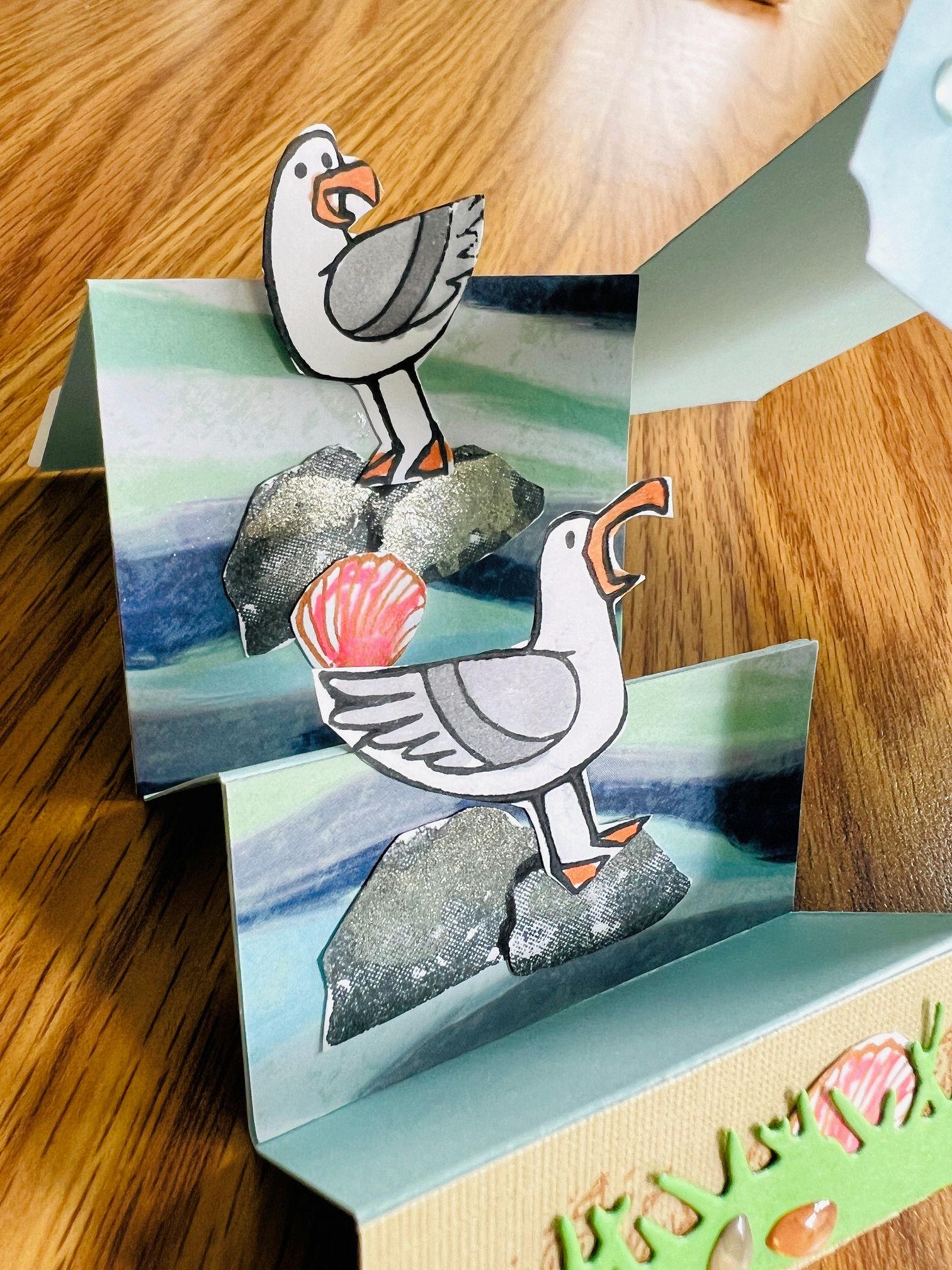 Sea Gulls, Birds. French Fries,step Card, Beach, Handmade, Note Card ...